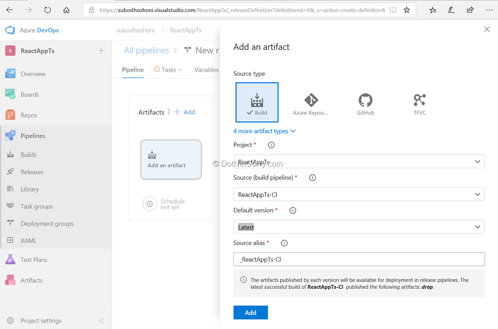 Azure Devops For Typescript Reactjs App Dotnetcurry