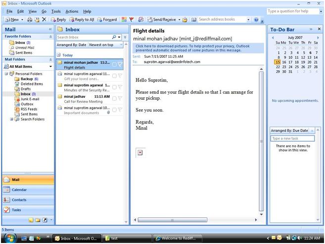 Working with mails in Microsoft Outlook 2007 (I) | DotNetCurry